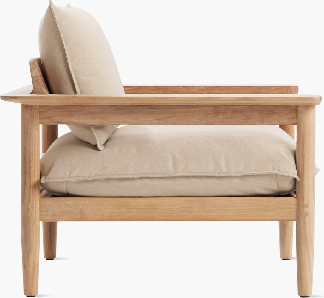 Teak wood Terassi lounge chair with cushion - Nania Living