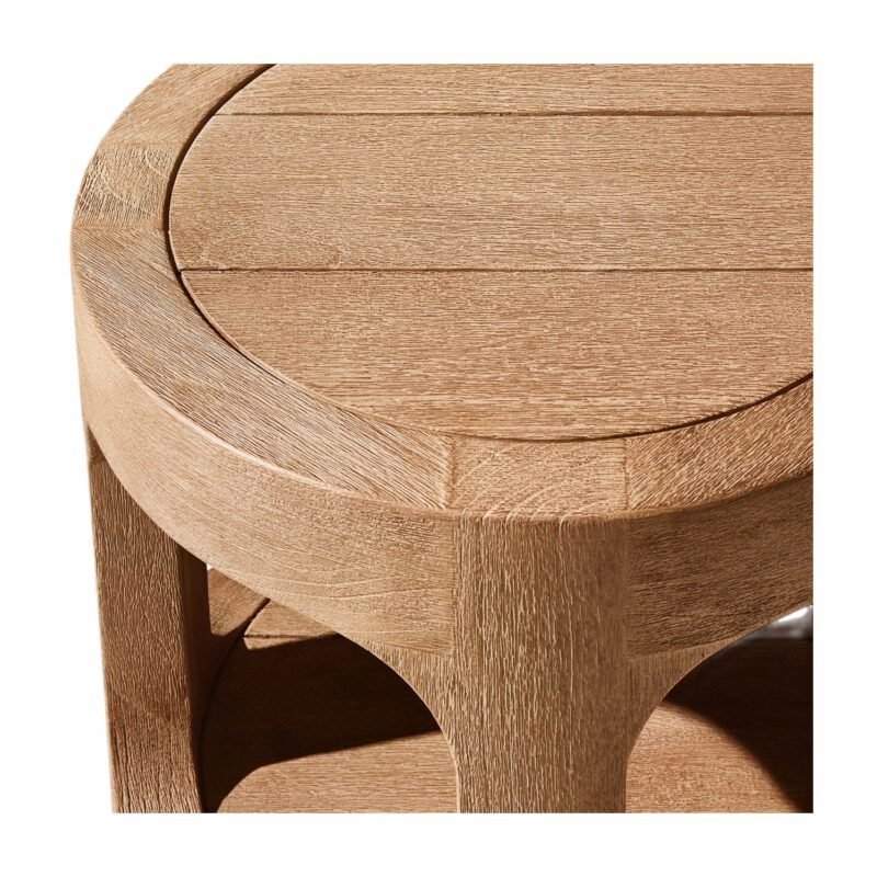 Takatsuki Half-circle Outdoor Teak Round Side Table - Nania Living