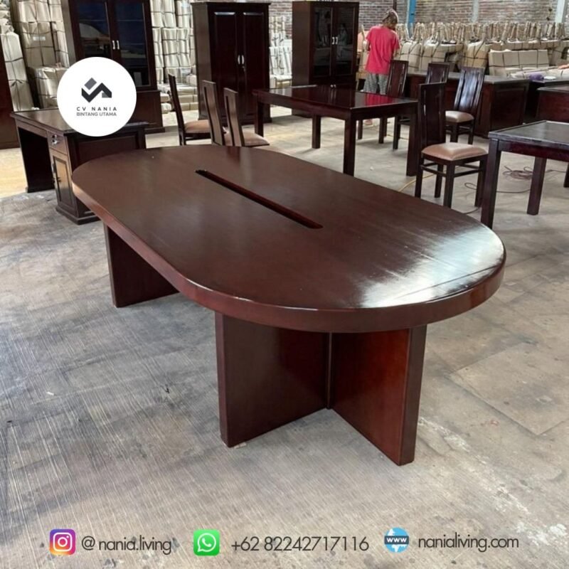 Teak Wood Meeting Table With Plywood Combination - Nania Living