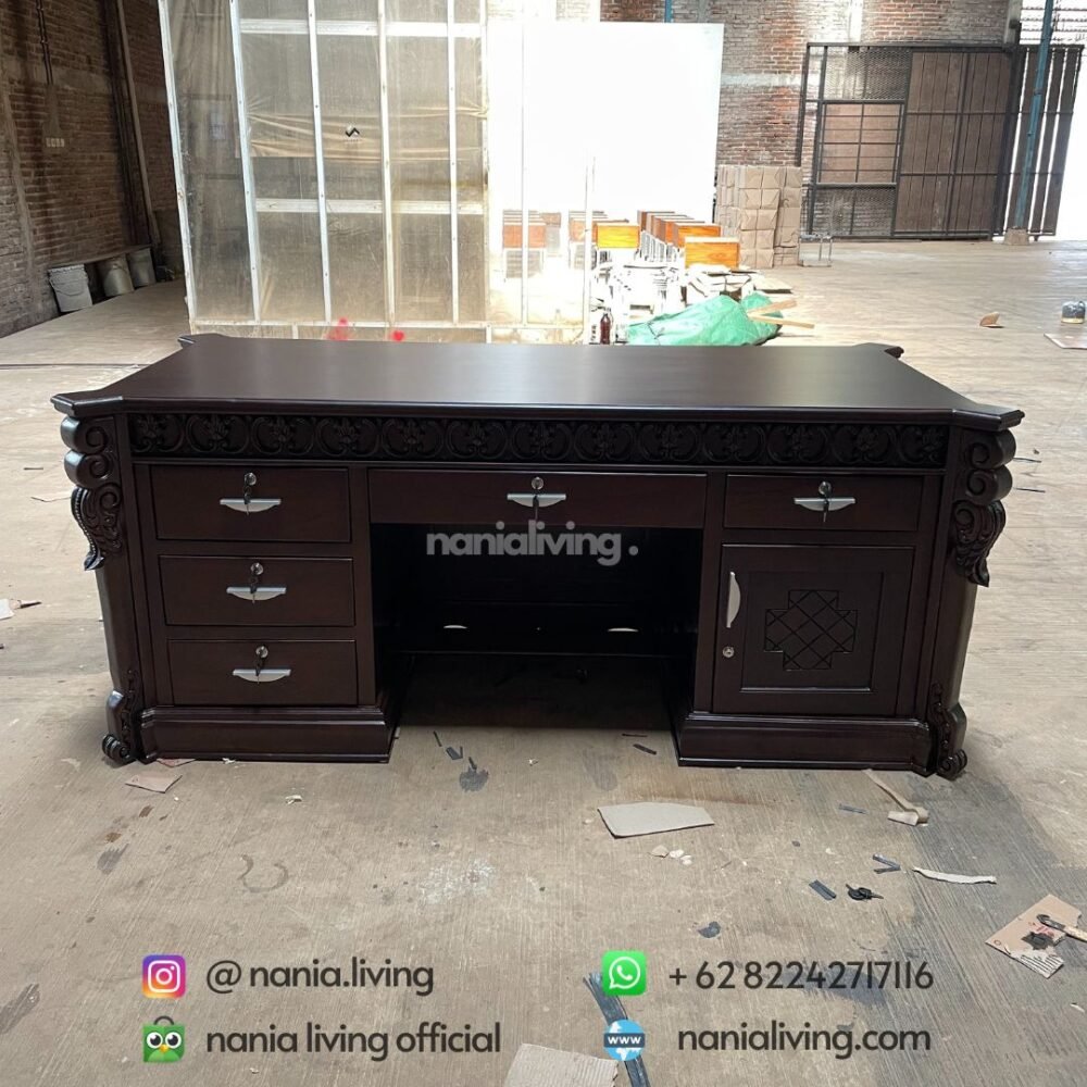 Teak Director's Desk Doff Colour - Nania Living