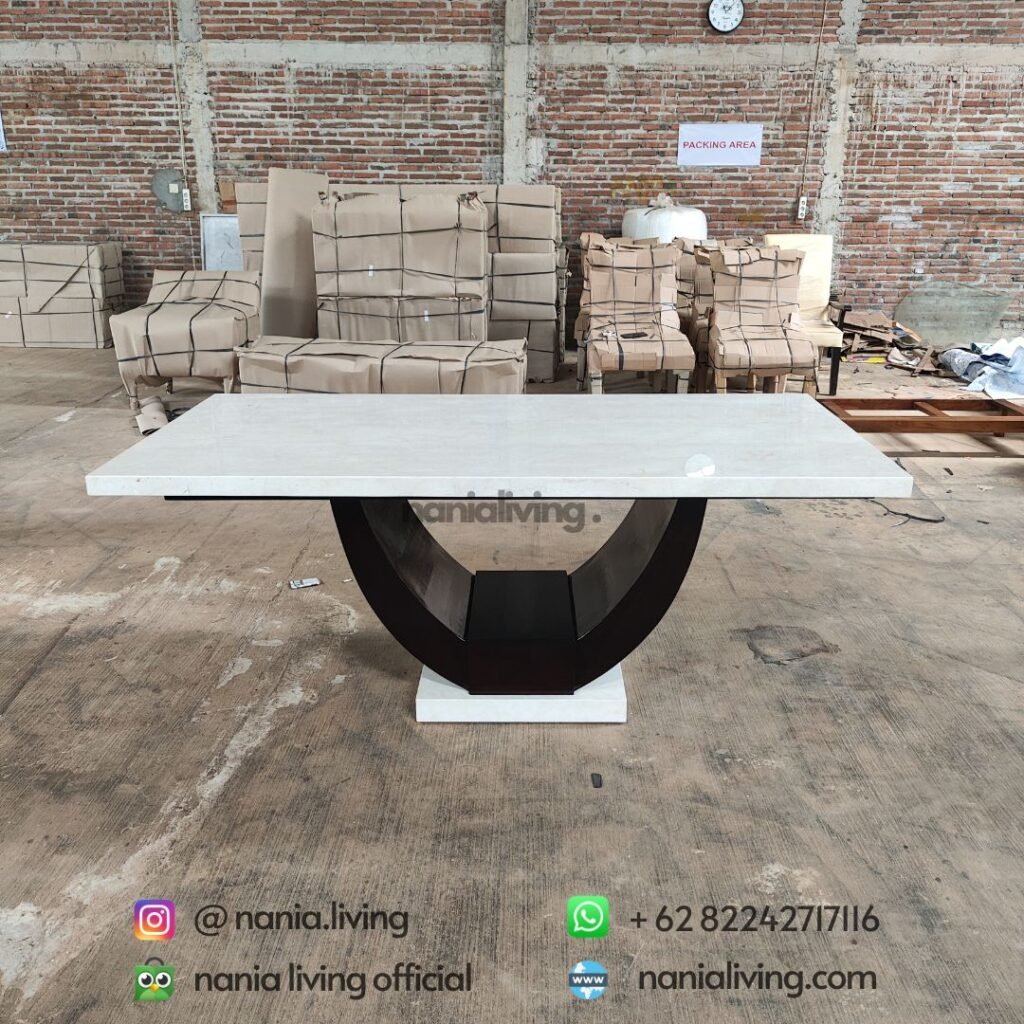 Cream Marble Dining Table - Nania Living