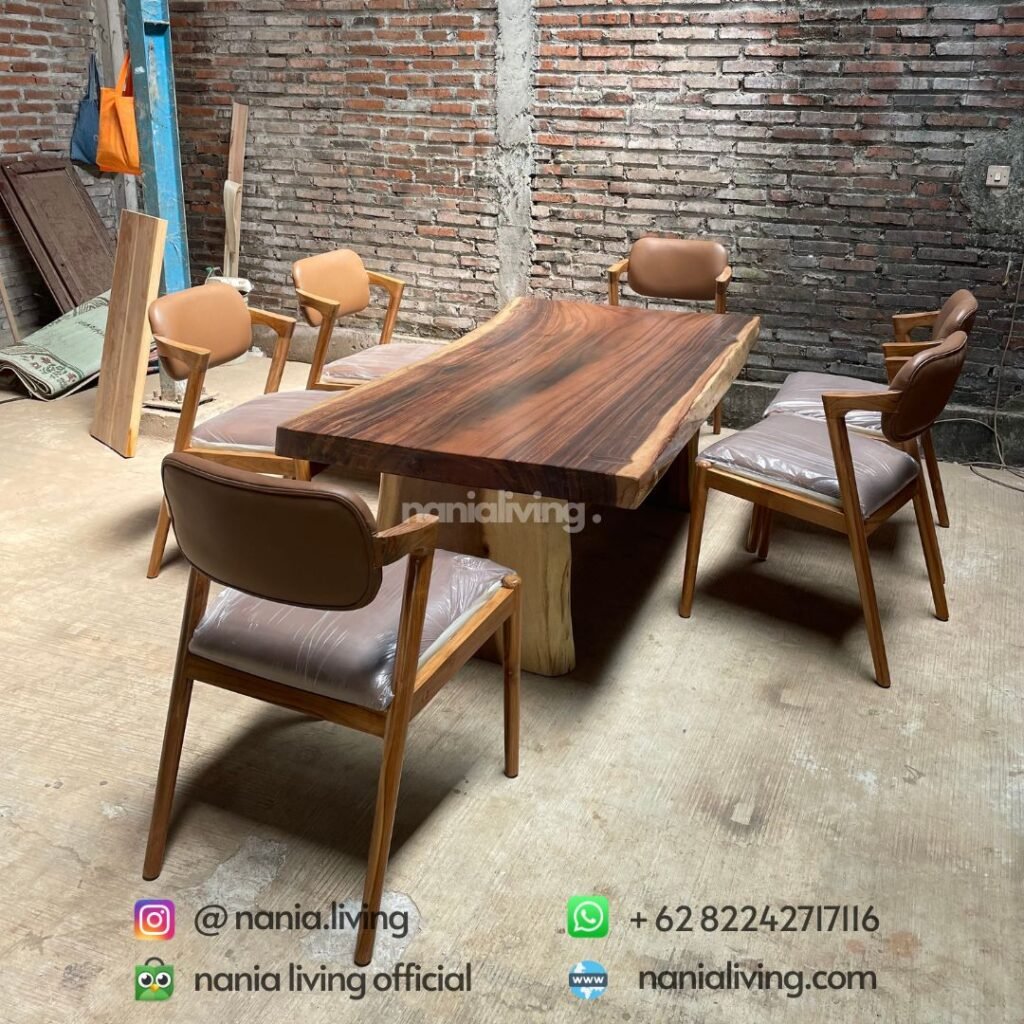 Trembesi Dining Table Chairs - Nania Living