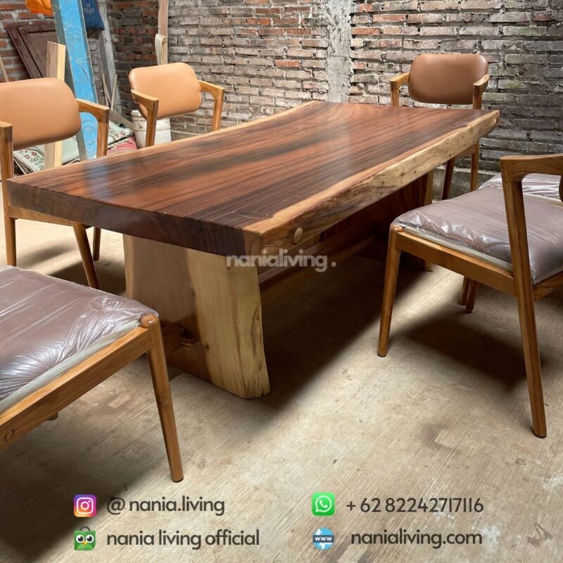 Trembesi Dining Table Chairs - Nania Living