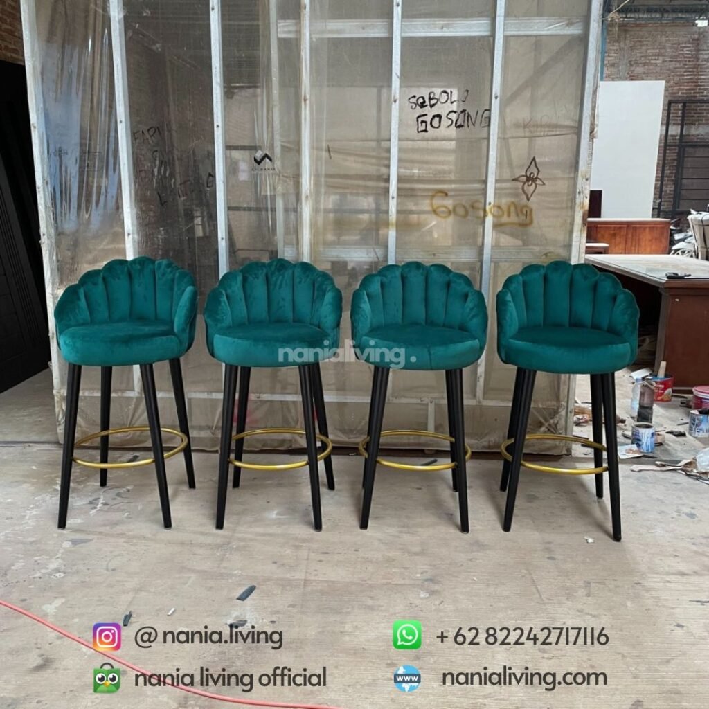 Teak Green Bar Stools - Nania Living