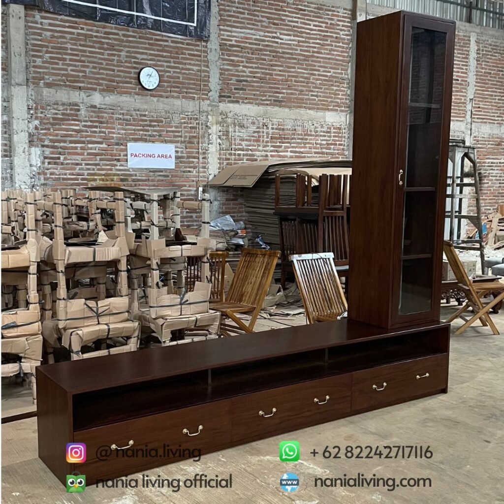 Modern Tv Sideboard With Glass Display Cabinet - Nania Living