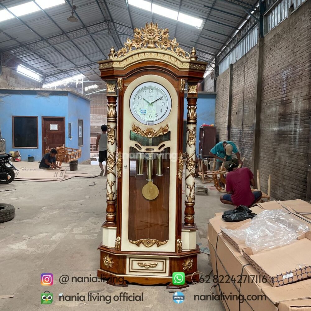 Classic Teak Clock Cabinet - Nania Living
