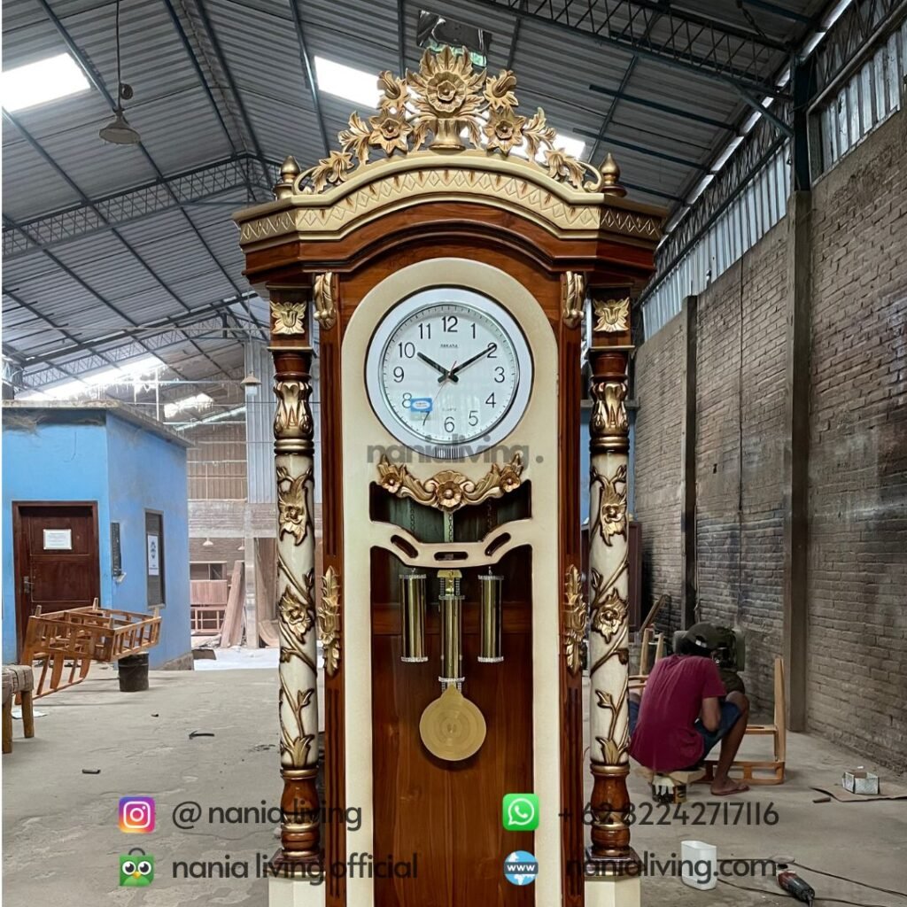 Classic Teak Clock Cabinet - Nania Living