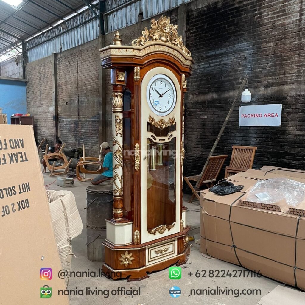 Classic Teak Clock Cabinet - Nania Living