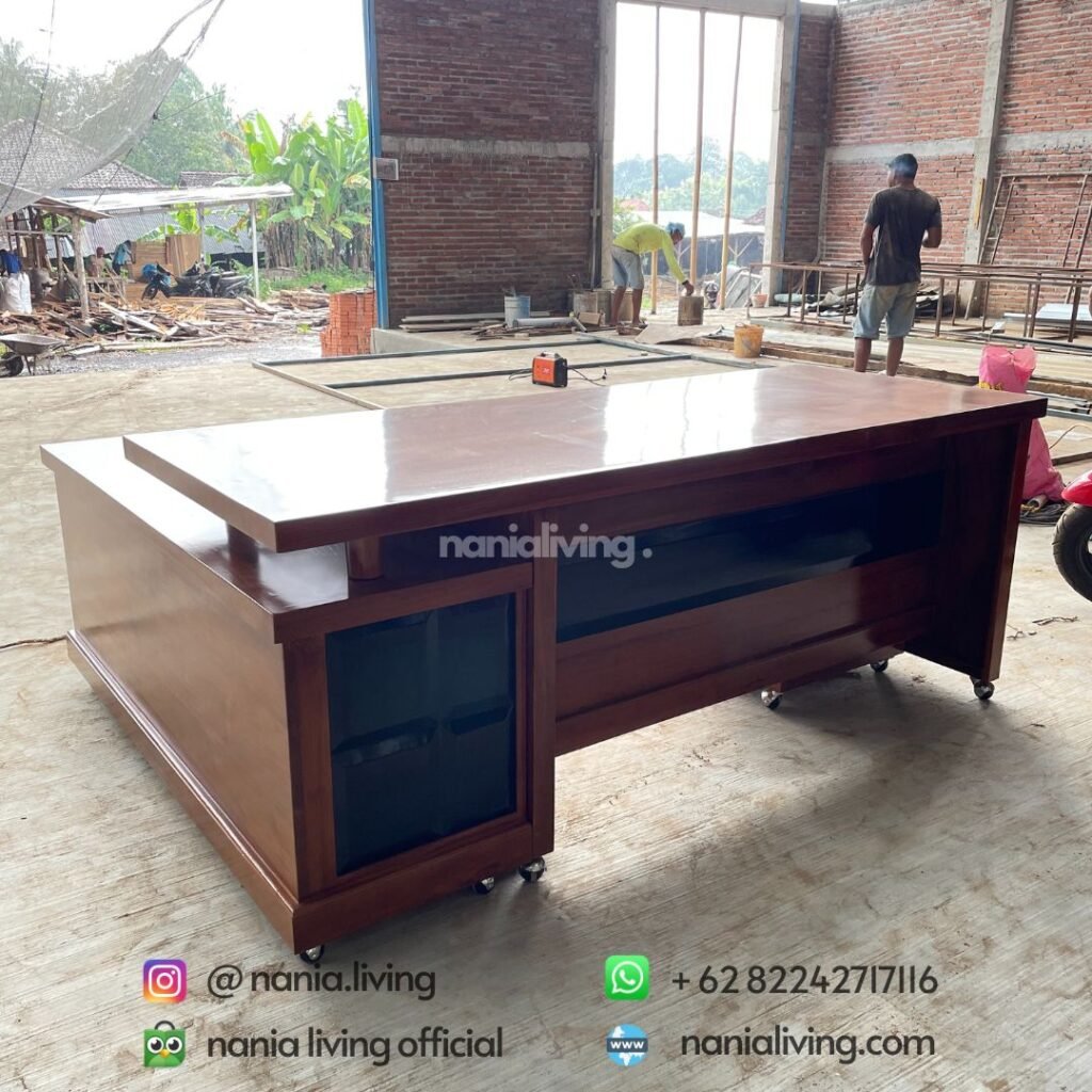 Modern L Shape Teak Worktop - Nania Living