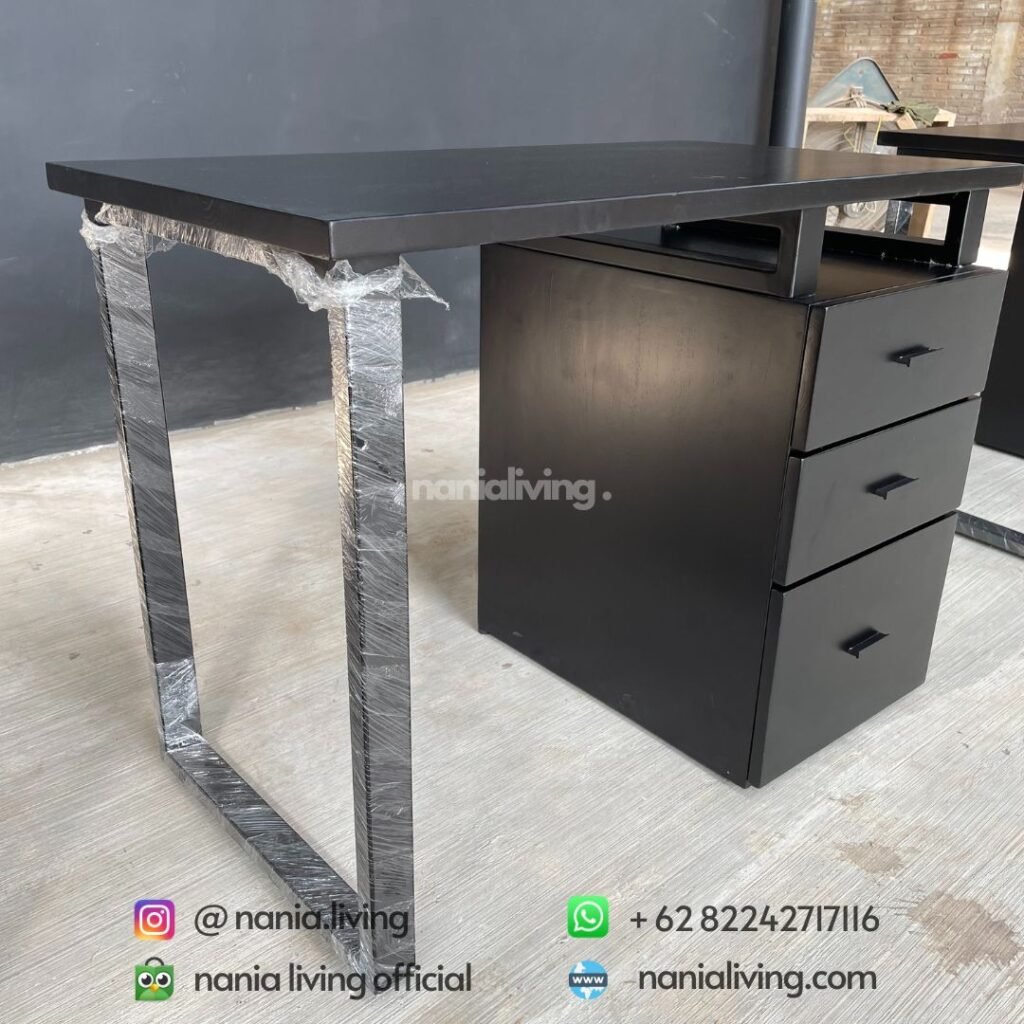 Black Iron Leg Workbench - Nania Living
